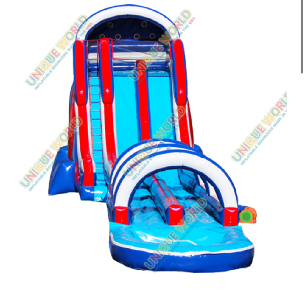 Patriots Double Water Slide and Slip N Slide with Pool TOGETHER ...